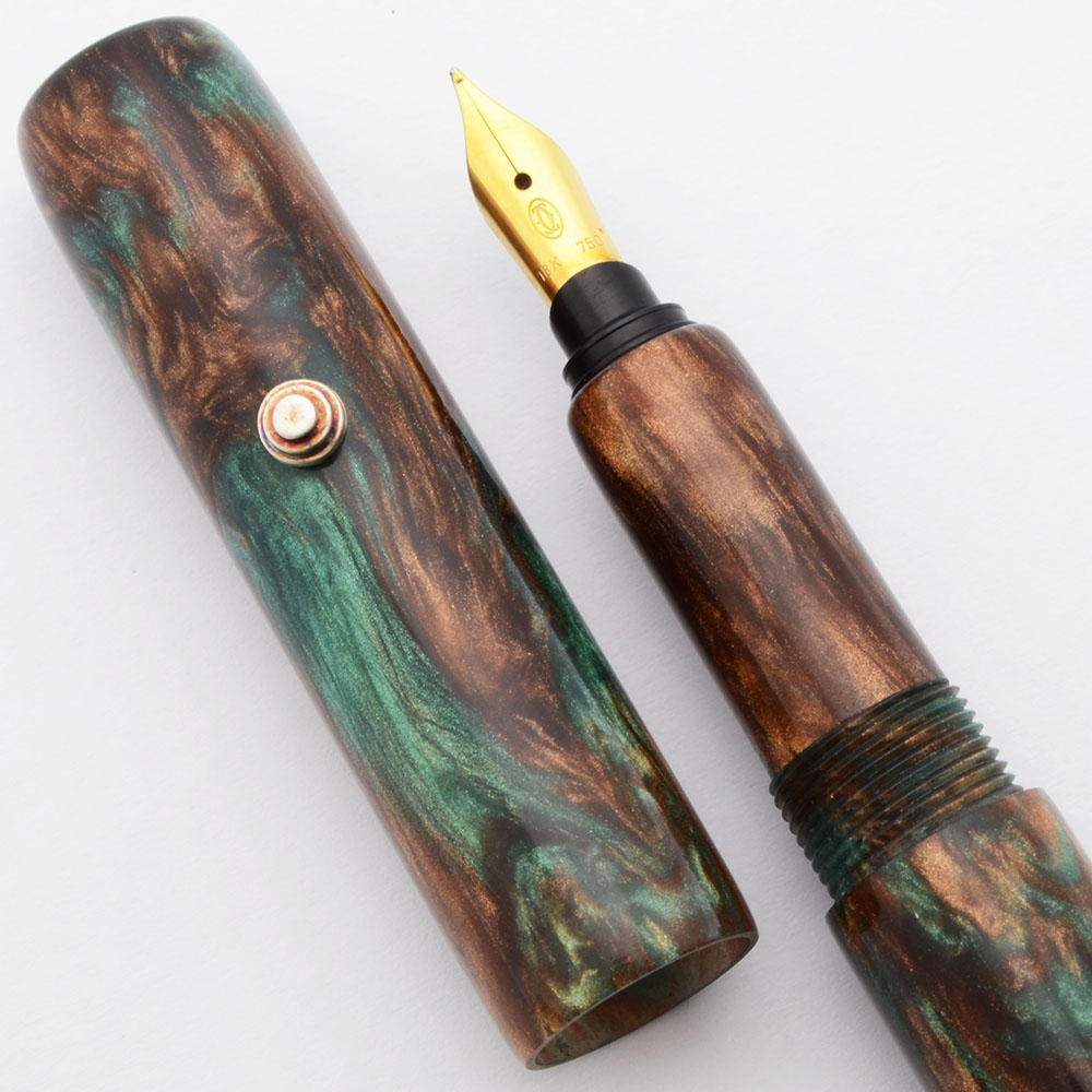 PSPW Prototype Fountain Pen for Cartier Nibs - "Walnut Sage" Alumilite ...