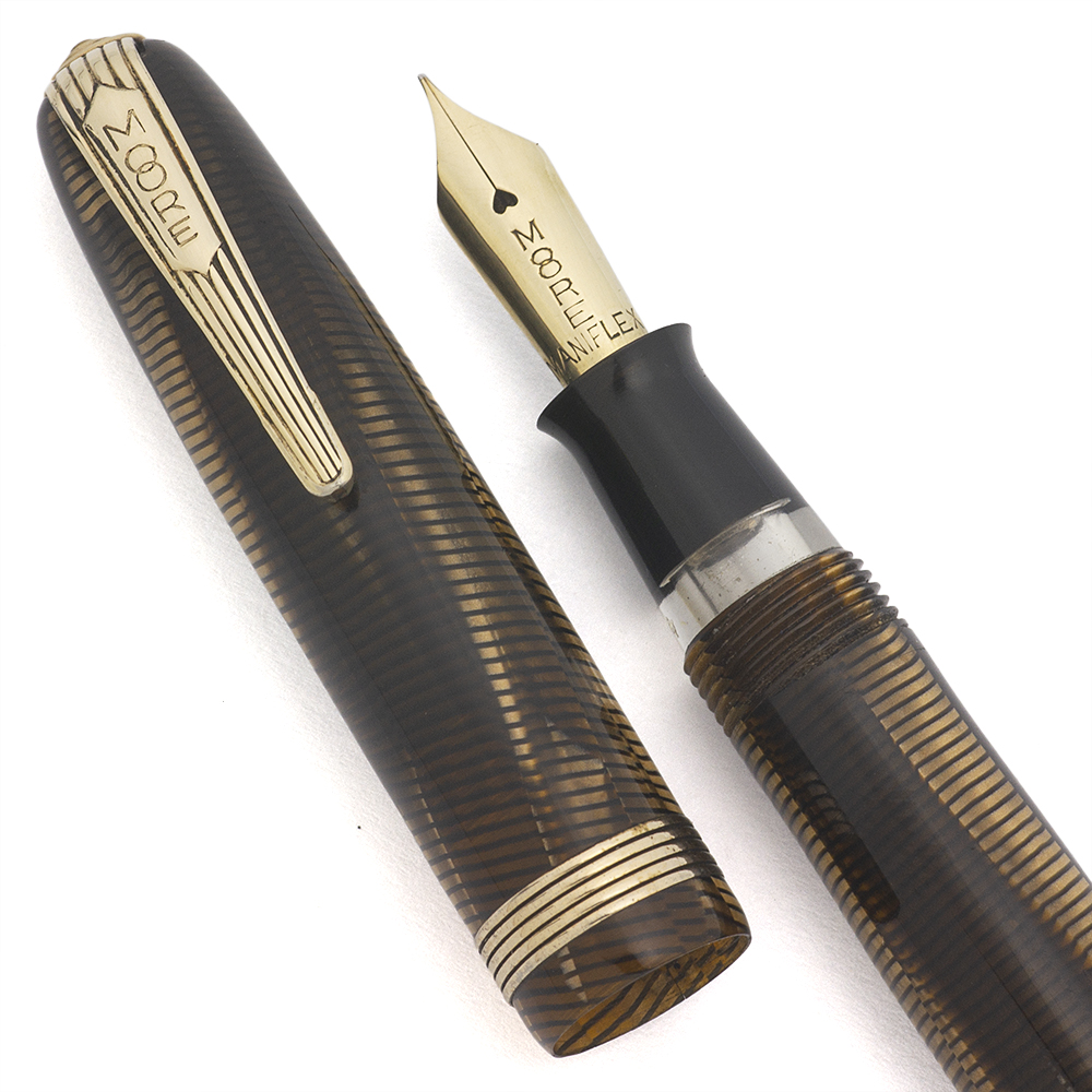 Moore Extra Small Fountain Pen (1940s) - Brown Snakeskin, 14k Maniflex ...