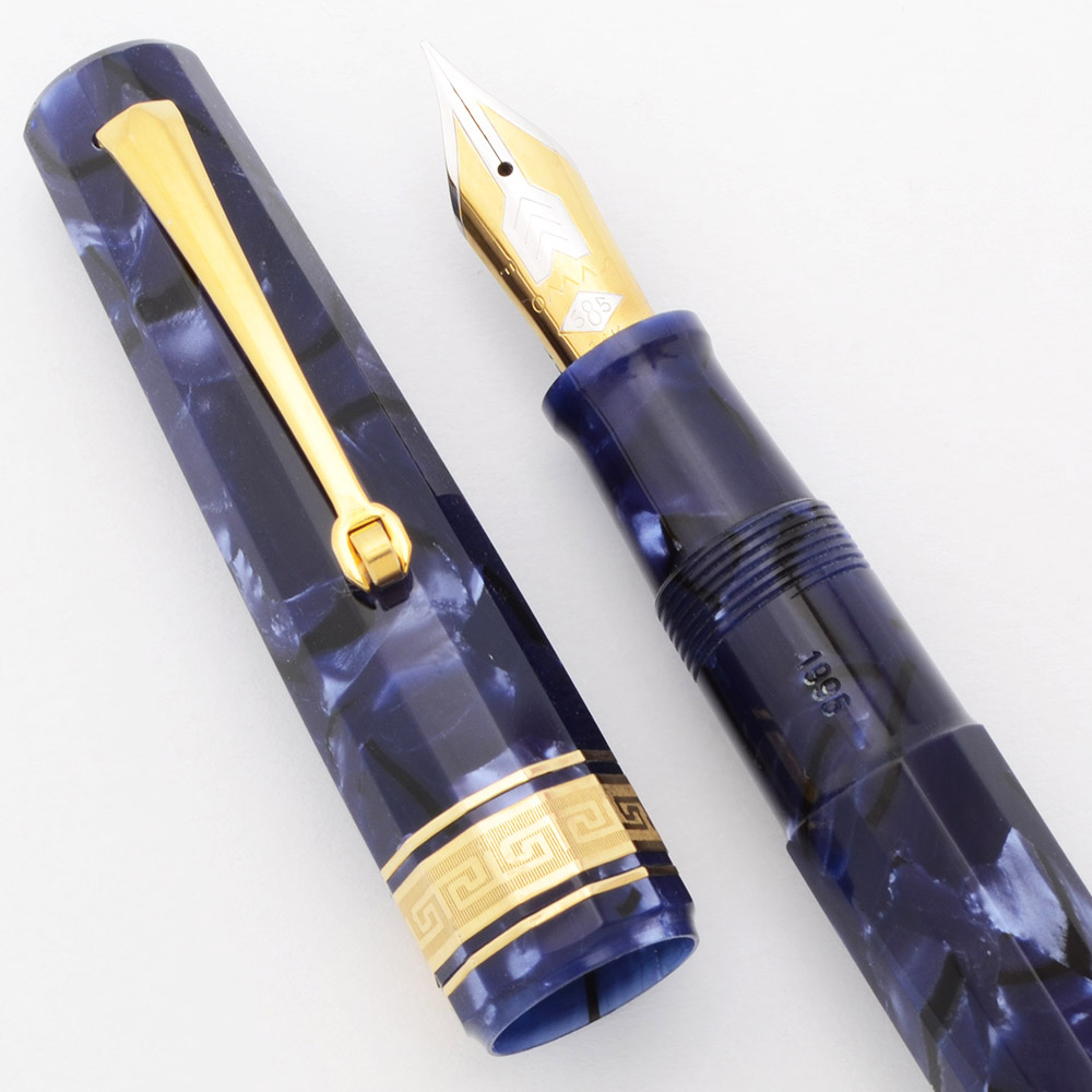 Omas Paragon "Old Style" Fountain Pen (1996) - Blue Royale Marble ...
