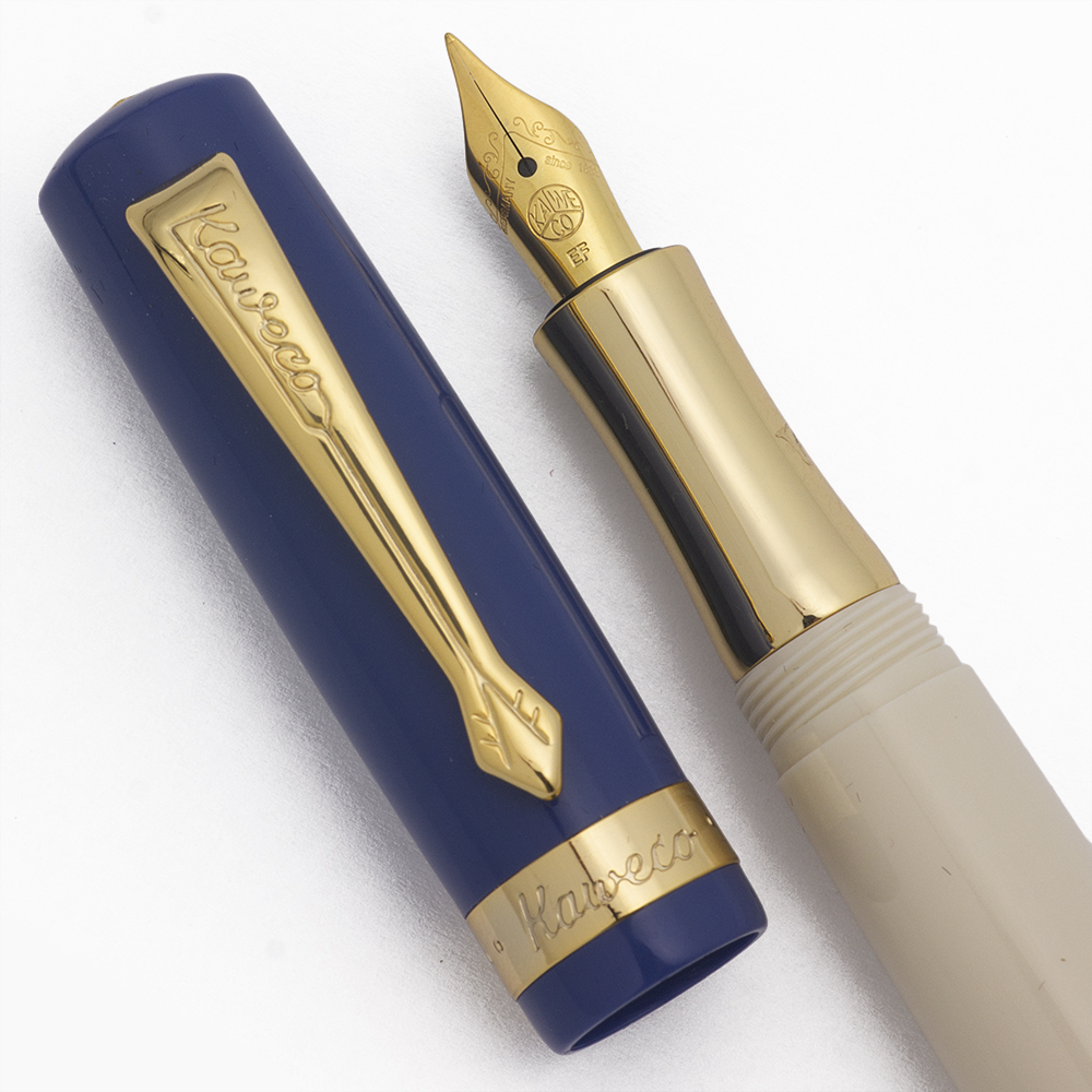 Kaweco Student "50's Rock" Fountain Pen - Blue Cap, White Barrel w/Gold ...